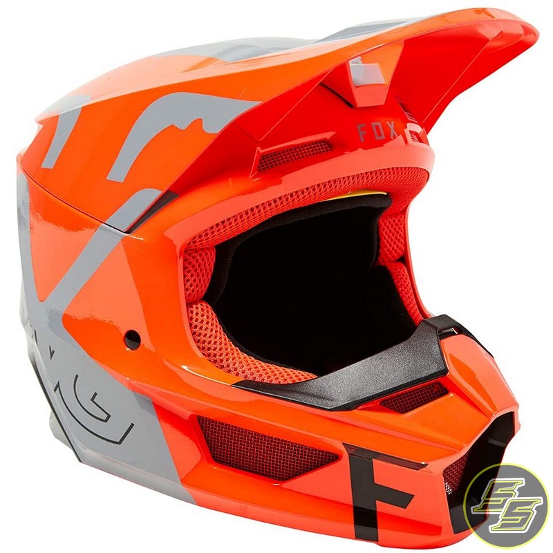 Fox V1 Skew MX Helmet Flo Red | Sprocket Sport