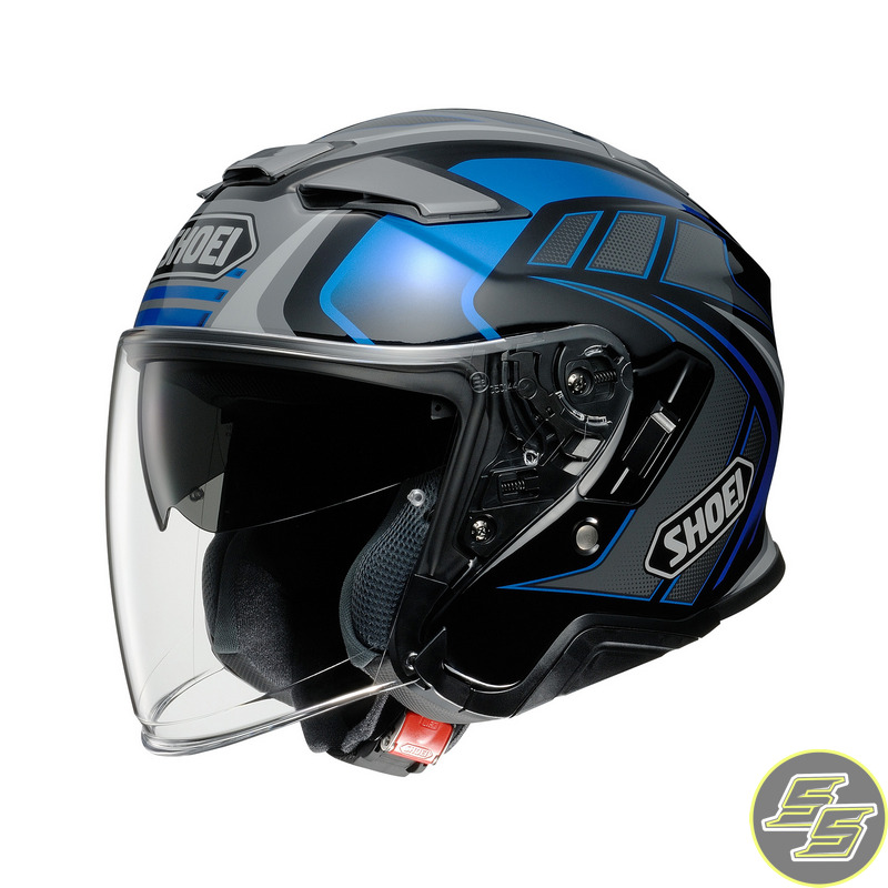 Shoei Open Face Helmet J-Cruise 2 Aglero TC2 Black/Grey/Blue | Sprocket ...