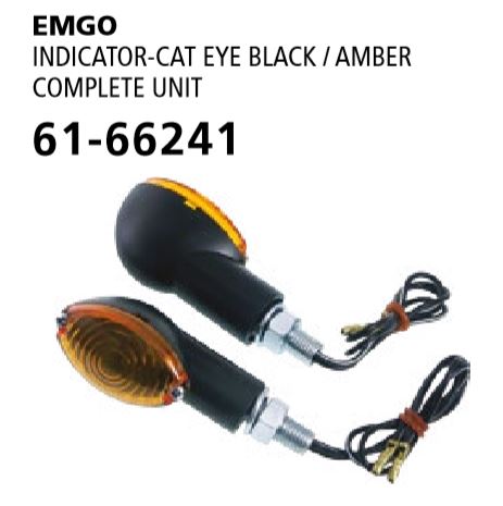 Emgo Indicator Mini Stem Cat Eye Black/Amber | Sprocket Sport