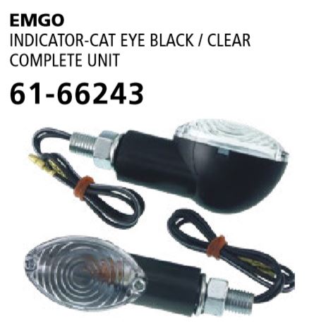 Emgo Indicator Mini Stem Cat Eye Black/Clear | Sprocket Sport